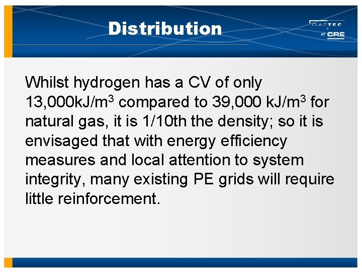 Hydrogen for grid2 gas load balancing in future