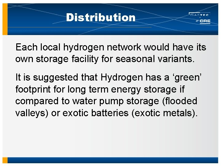 Hydrogen for grid2 gas load balancing in future