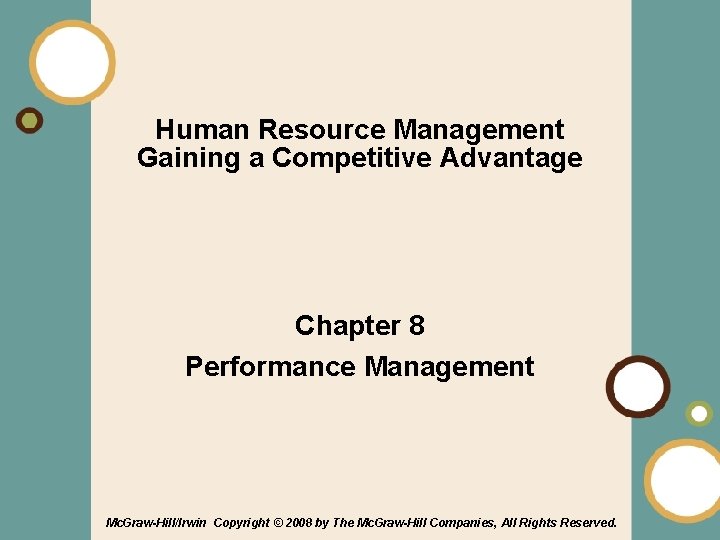 Human Resource Management Gaining a Competitive Advantage Chapter