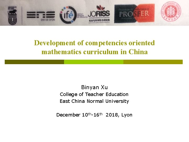 Development of competencies oriented mathematics curriculum in China