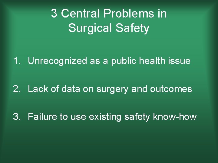 Safe Surgery Saves Lives Surgical Public Health The