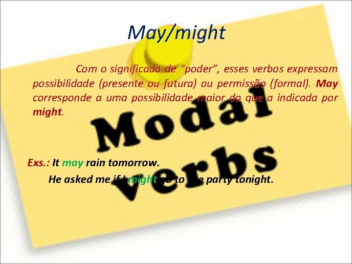 Modal Verbs Verbos com caractersticas especiais que so
