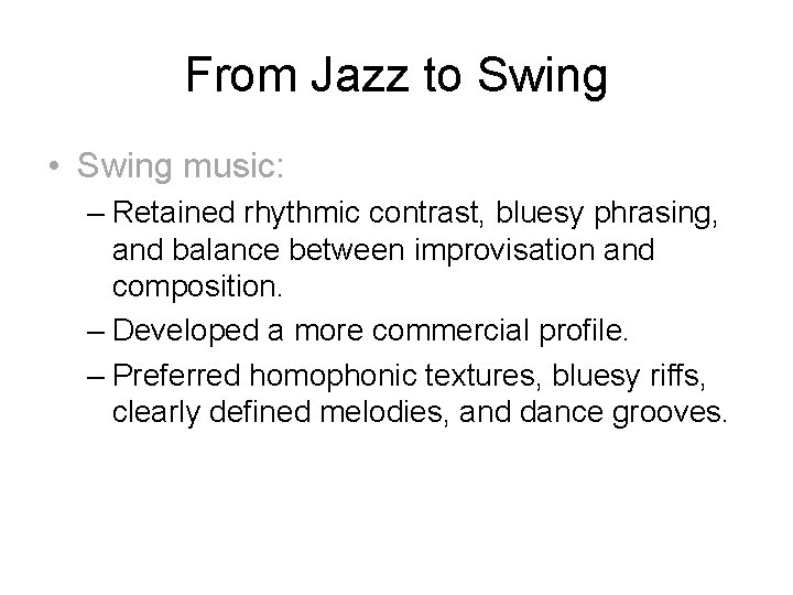 Swing Bands Chapter 7 From Jazz to Swing