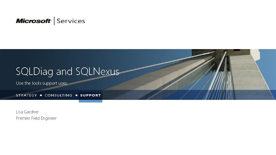 SQLDiag and SQLNexus Use the tools support uses