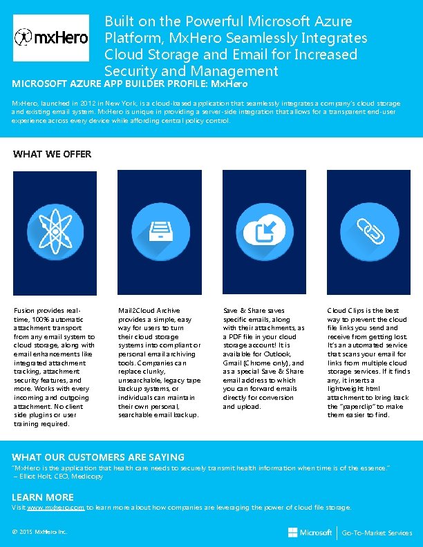 Built on the Powerful Microsoft Azure Platform Mx