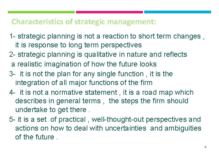 CHAPTER ONE The Nature of strategic Management 1