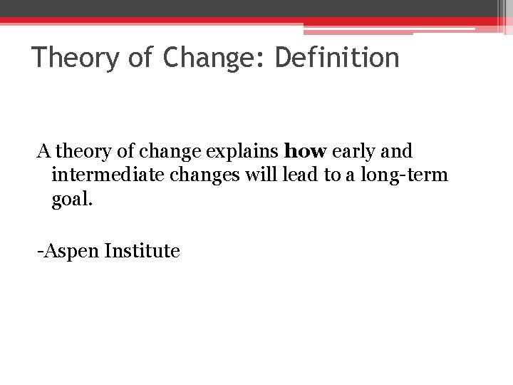 Theory of Change Models OutcomesBased Program Design Models