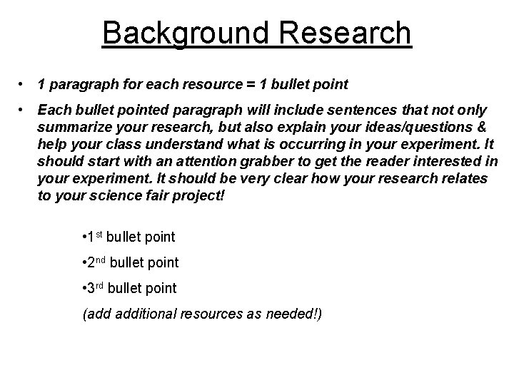 Environmental Science Fair Power Point Template Instructions DUE