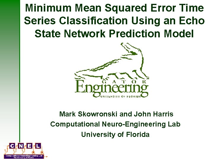 Minimum Mean Squared Error Time Series Classification Using