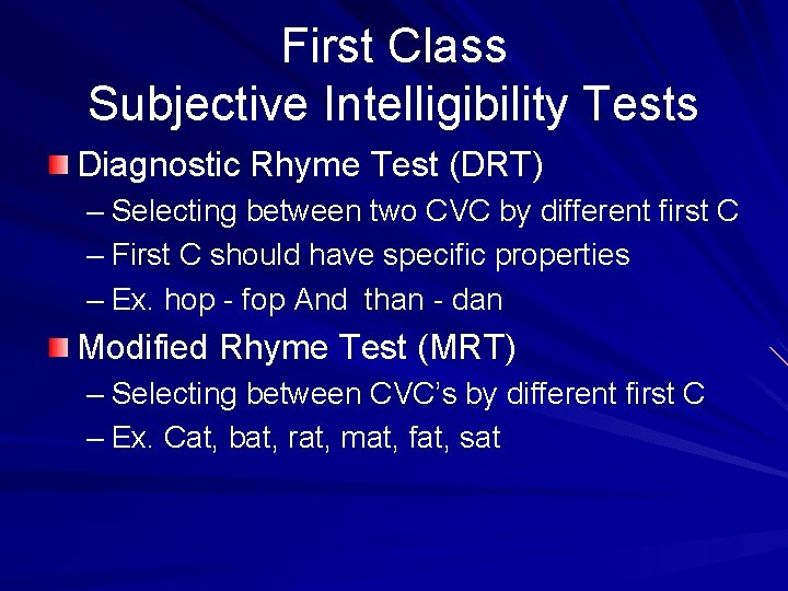 6 Speech Quality Assessment Quality Levels Subjective Tests