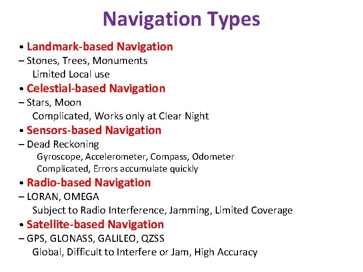 Introduction to GPS Fundamental Problem How to know