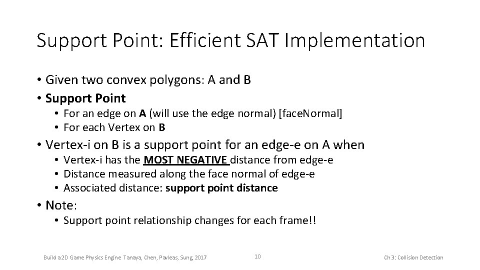 Separating Axis Theorem SAT Build a 2 D