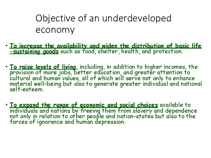 Characteristics of Underdeveloped Economies Dr R Ganesasubramanian ...