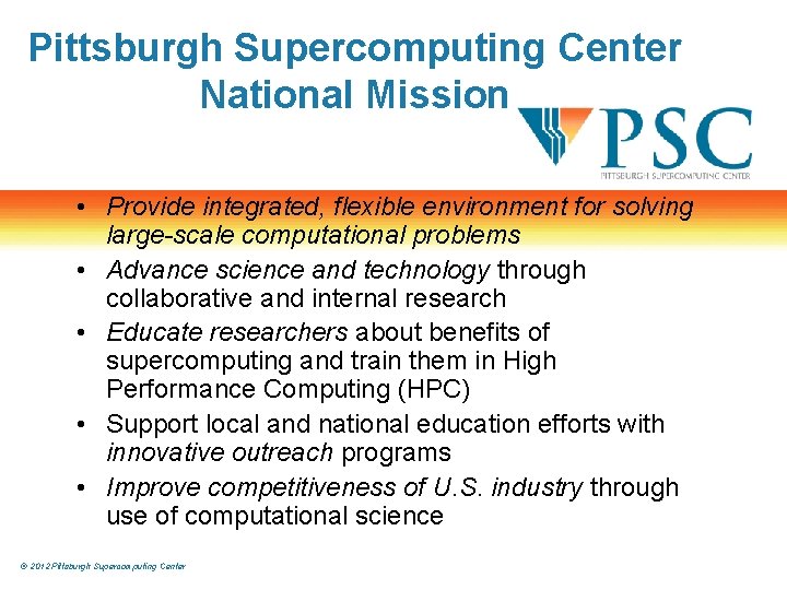 UVPSC Big Memory New Science Jim Kasdorf Director