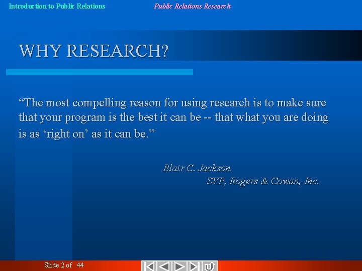 Introduction to Public Relations Chapter 5 Research Understanding