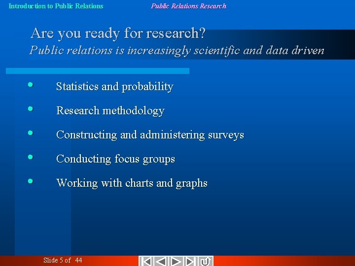 Introduction to Public Relations Chapter 5 Research Understanding