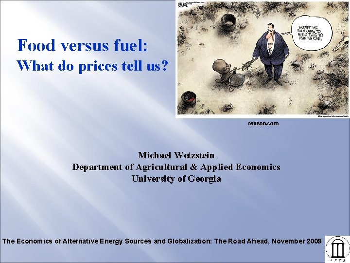 Food versus fuel What do prices tell us
