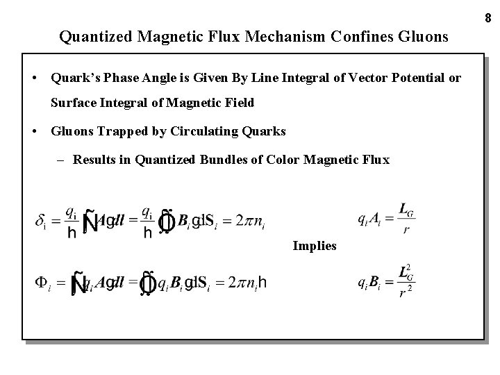 1 QCD Quark Confinement Presented To American Physical