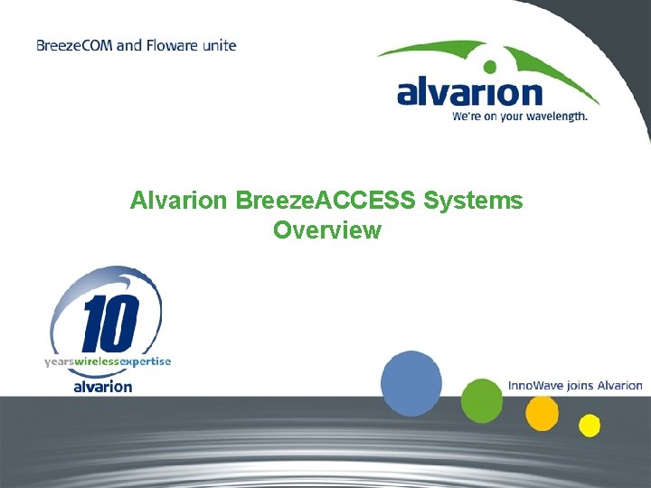 Alvarion Breeze ACCESS Systems Overview The Needs When