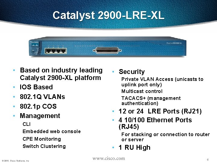 Long Reach Ethernet LRE 2000 Cisco Systems Inc
