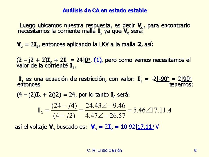 Anlisis de CA en estado estable Unidad I