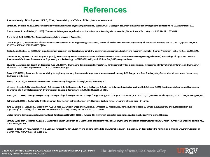 SUSTAINABILITY IN CIVIL ENGINEERING EDUCATION A CASE STUDY