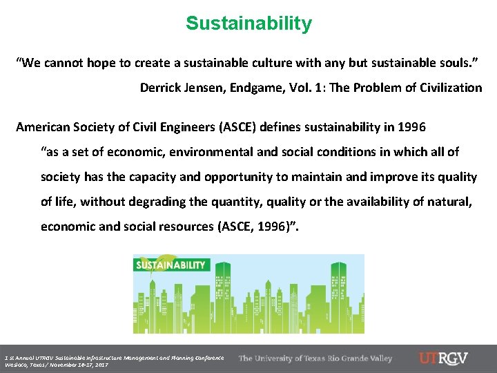 SUSTAINABILITY IN CIVIL ENGINEERING EDUCATION A CASE STUDY