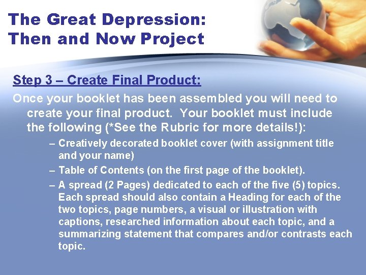 The Great Depression Then and Now Project The