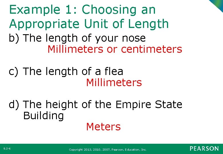 Section 8 2 Length Area and Volume Copyright