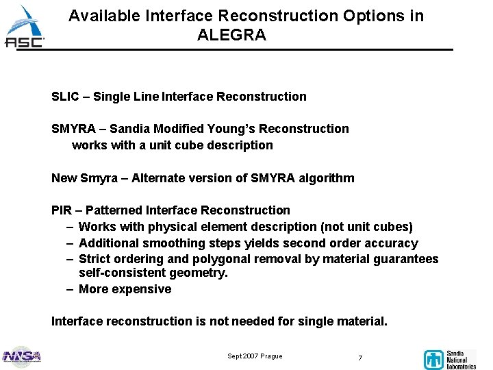 Consequences for scalability arising from multimaterial modeling Allen