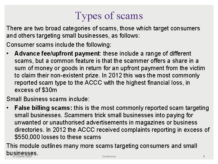 Module 12 Scams The Australian Competition and Consumer