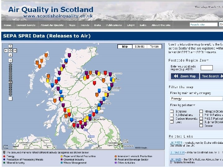 The Air Quality Scotland Website Air Quality Trends