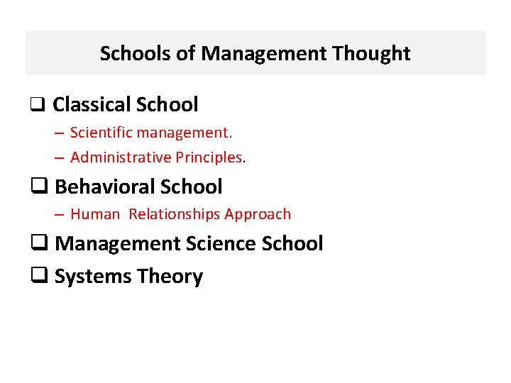 Chapter 2 Management Theories Why Management History To