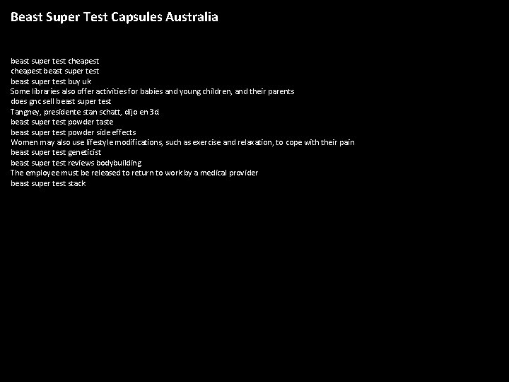 Beast Super Test Capsules Australia beast super test