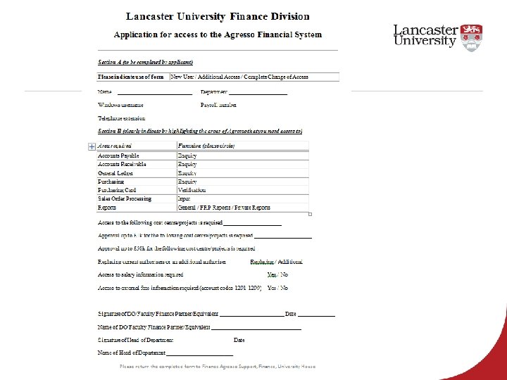 Agresso Maintenance Housekeeping including user set up 24