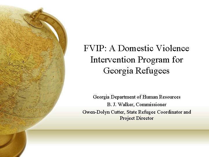 FVIP A Domestic Violence Intervention Program for Georgia