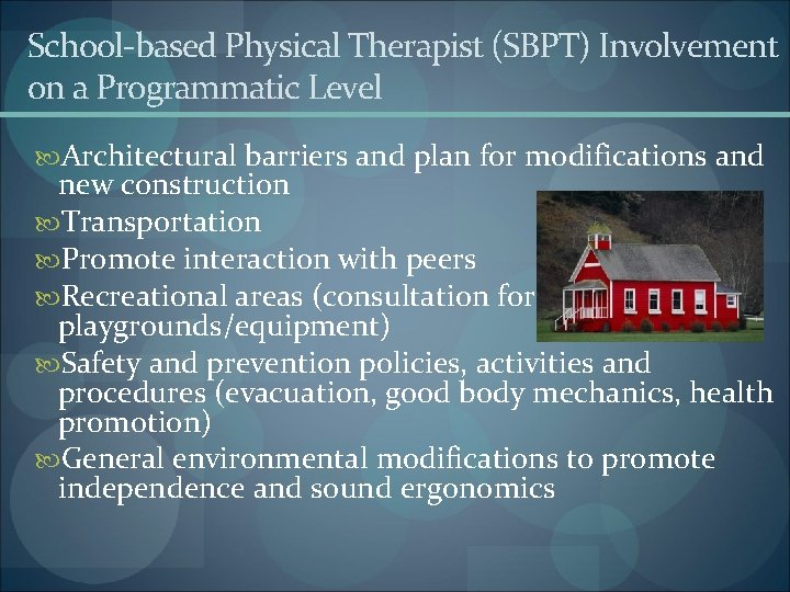 THE PHYSICAL THERAPISTS ROLE IN SCHOOLS Laurie Ray
