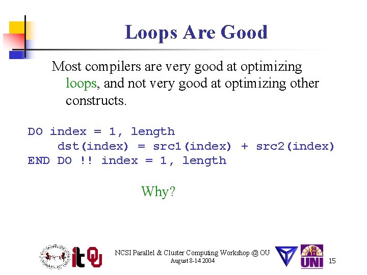 Parallel Cluster Computing Instruction Level Parallelism National Computational