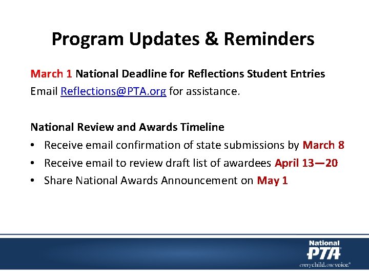 State PTA Reflections Network Hosted by National PTA