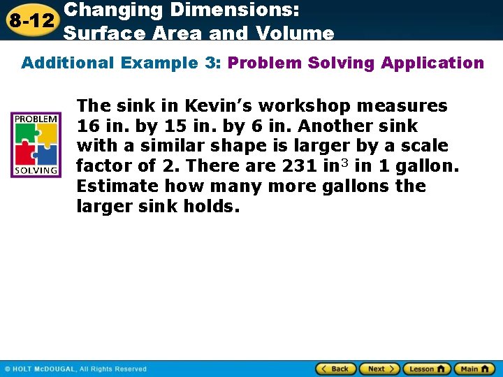 Changing Dimensions 8 12 Surface Area and Volume