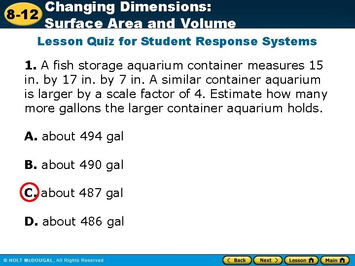 Changing Dimensions 8 12 Surface Area and Volume
