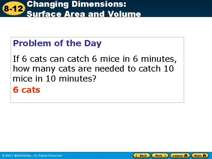 Changing Dimensions 8 12 Surface Area and Volume