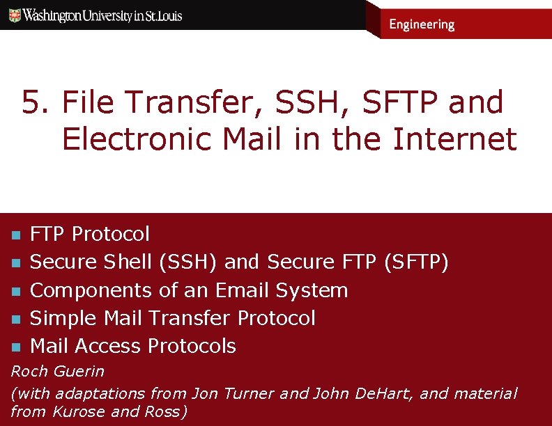 5 File Transfer SSH SFTP and Electronic Mail