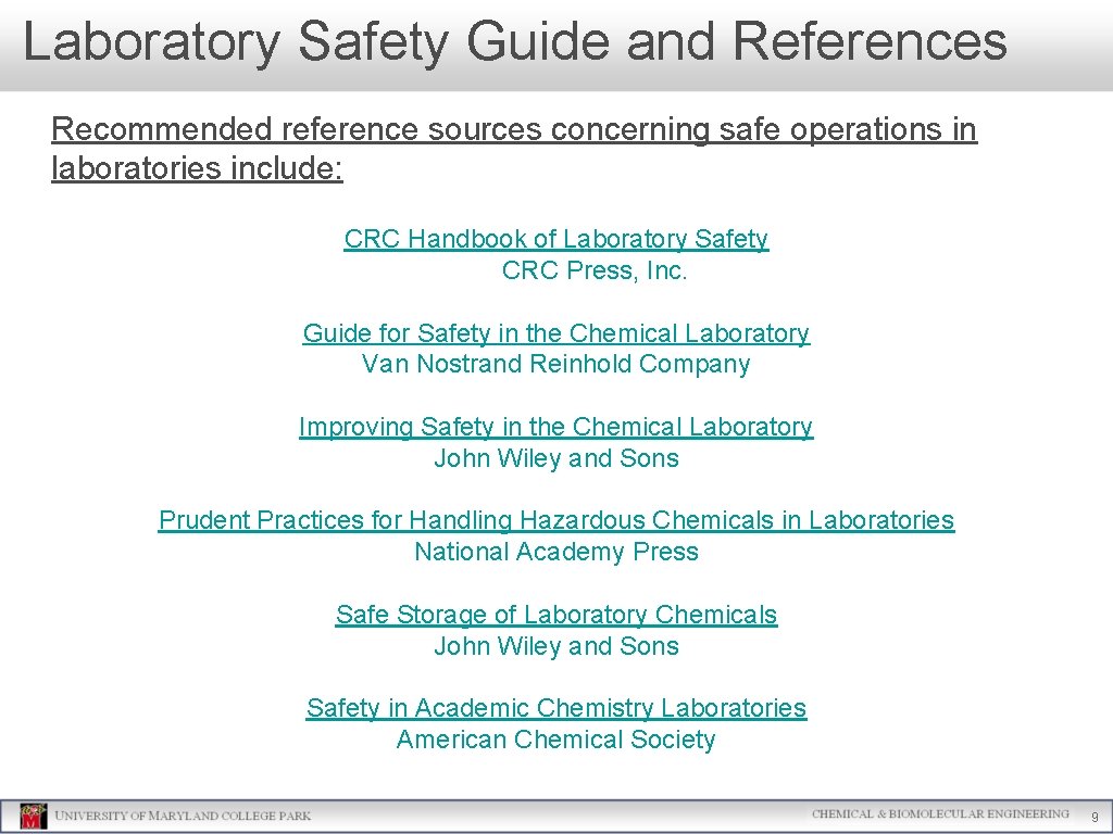 Safety presentation 25 May 2012 Research safety refresher