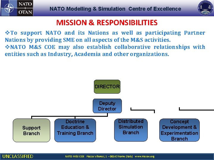NATO Modelling Simulation Centre of Excellence OF4 RANIERO