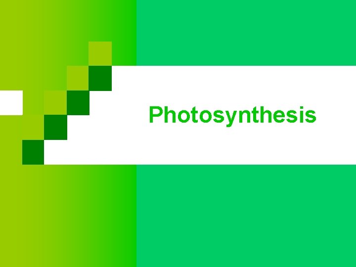 Photosynthesis Photosynthesis Plants capture light energy from the