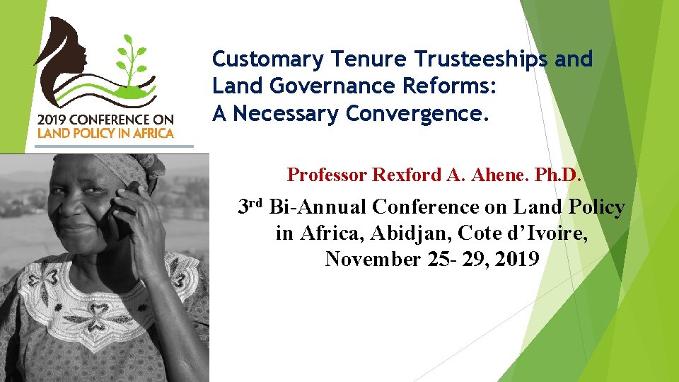 Customary Tenure Trusteeships and Land Governance Reforms A