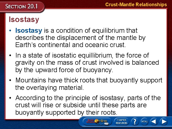 CrustMantle Relationships Earths Topography The change in elevation