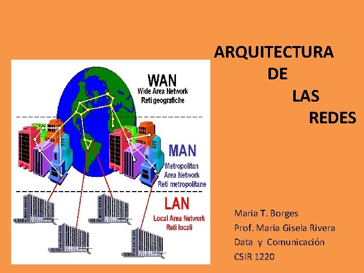 ARQUITECTURA DE LAS REDES Maria T Borges Prof