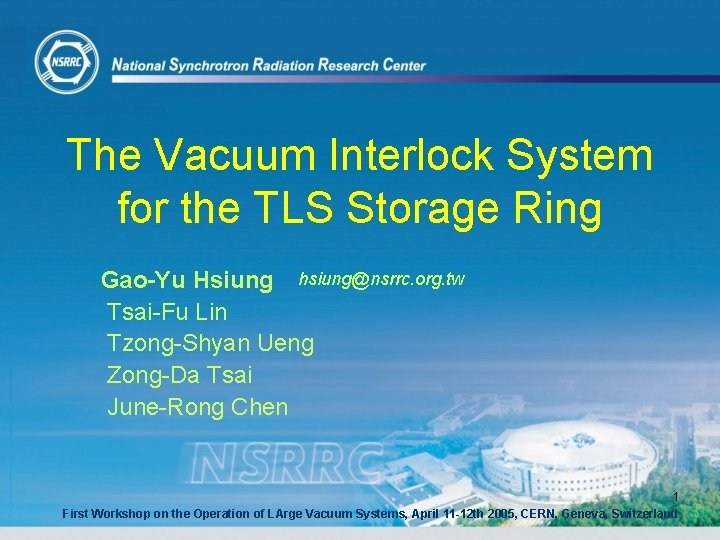 The Vacuum Interlock System for the TLS Storage